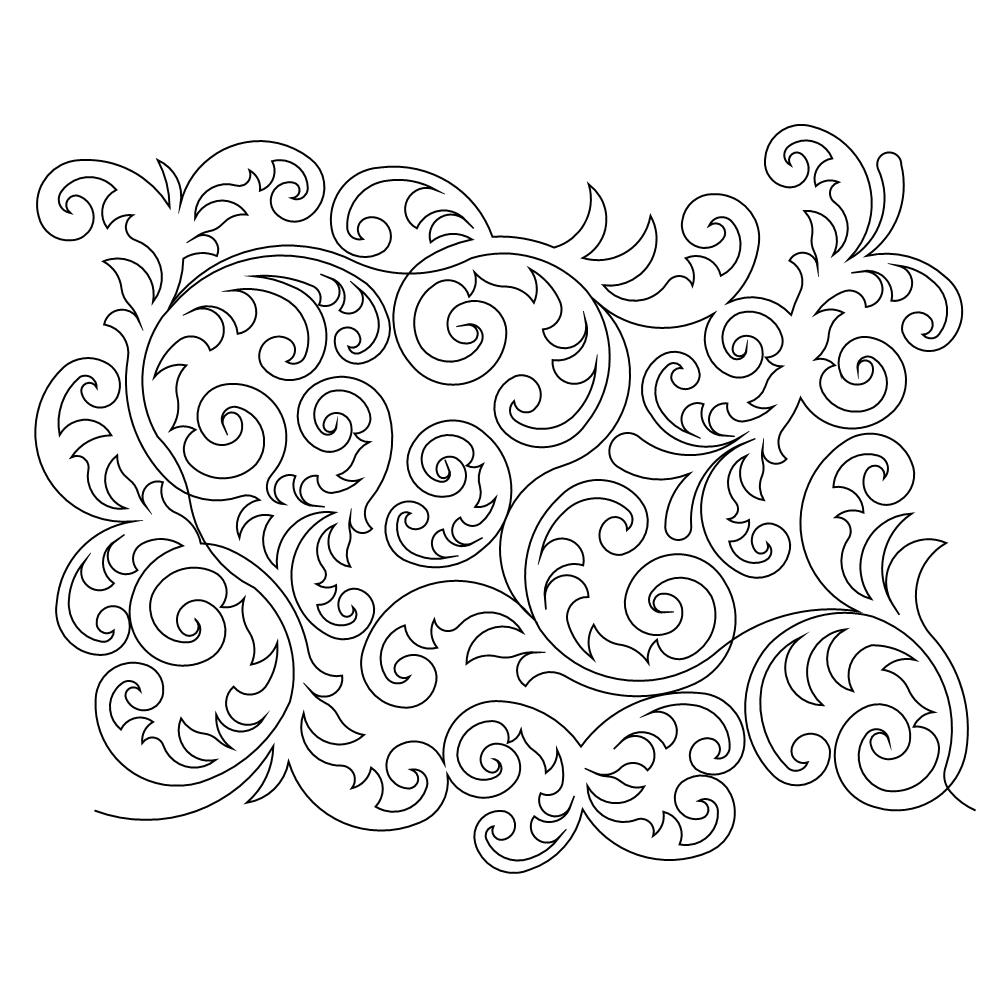 victorian swirls pano 002 Digital Pattern | Sweet Dreams Quilt Studio - Edge to Edge Quilting ...